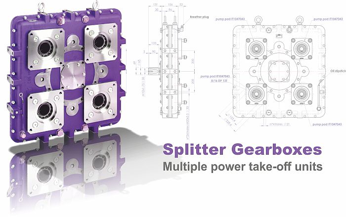 Splitter gearboxes / multiple power take-off units.